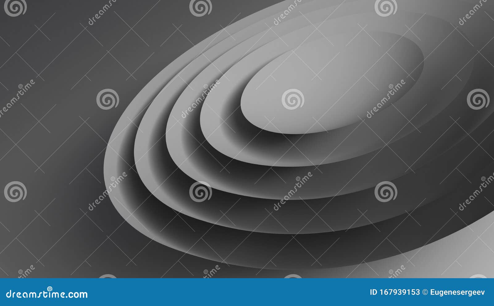 Round Minimal Object. Abstract Geometric Installation, 3 D Stock ...