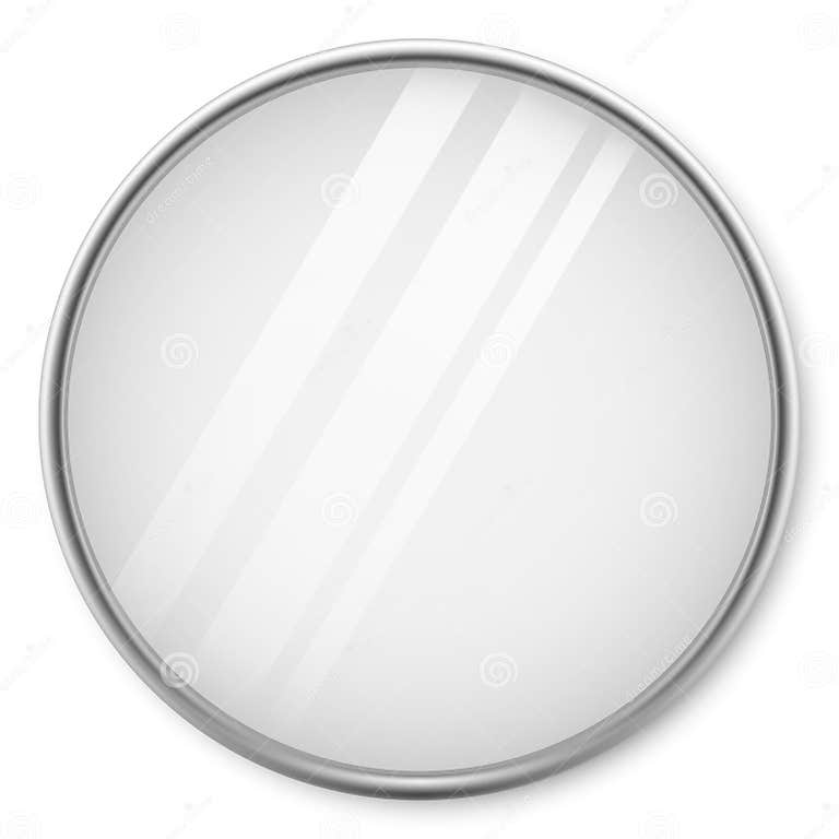 Round Mirror with Chrome Frame Stock Vector - Illustration of chrome ...