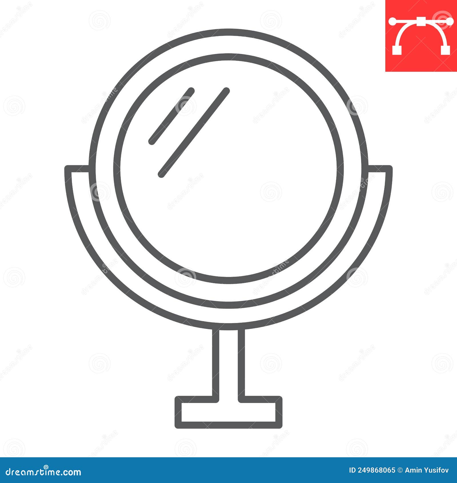 Round mirror line icon stock vector. Illustration of logo - 249868065