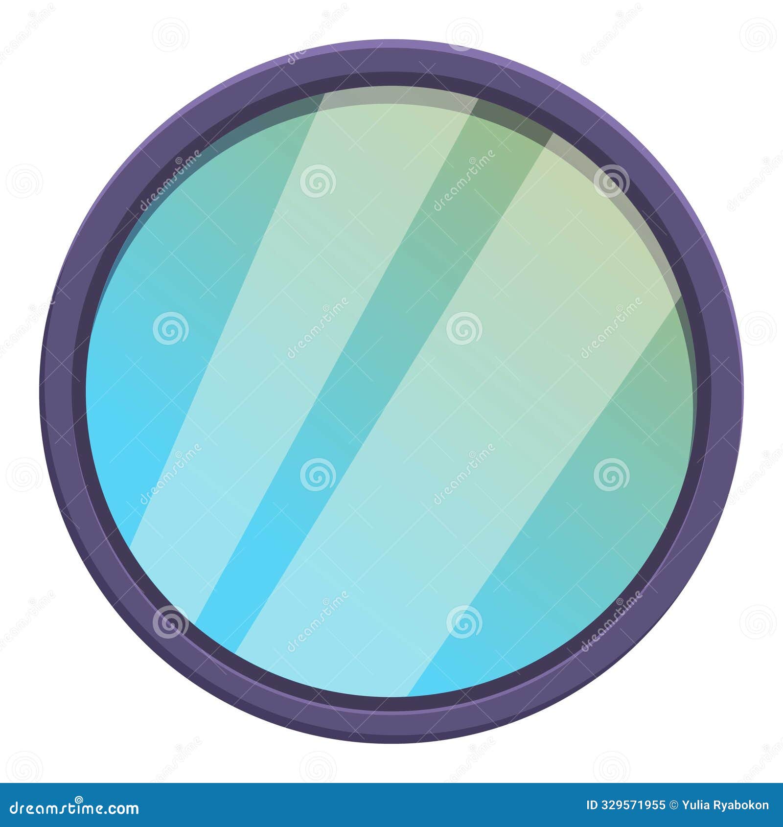 Round Mirror Reflecting Light with Frame Icon Cartoon Style Stock ...