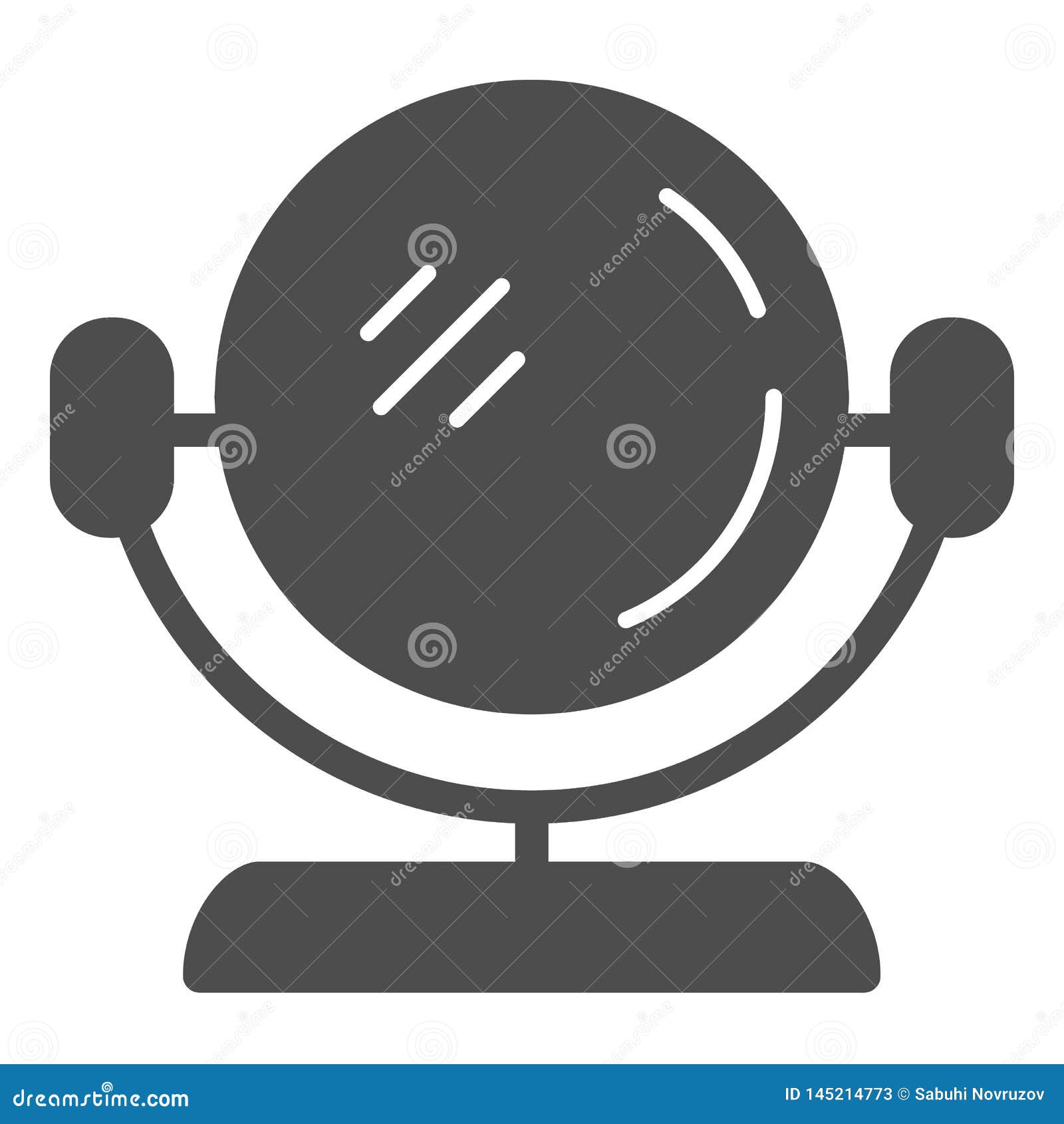 Round Mirror Solid Icon. Makeup Mirror Vector Illustration Isolated on ...