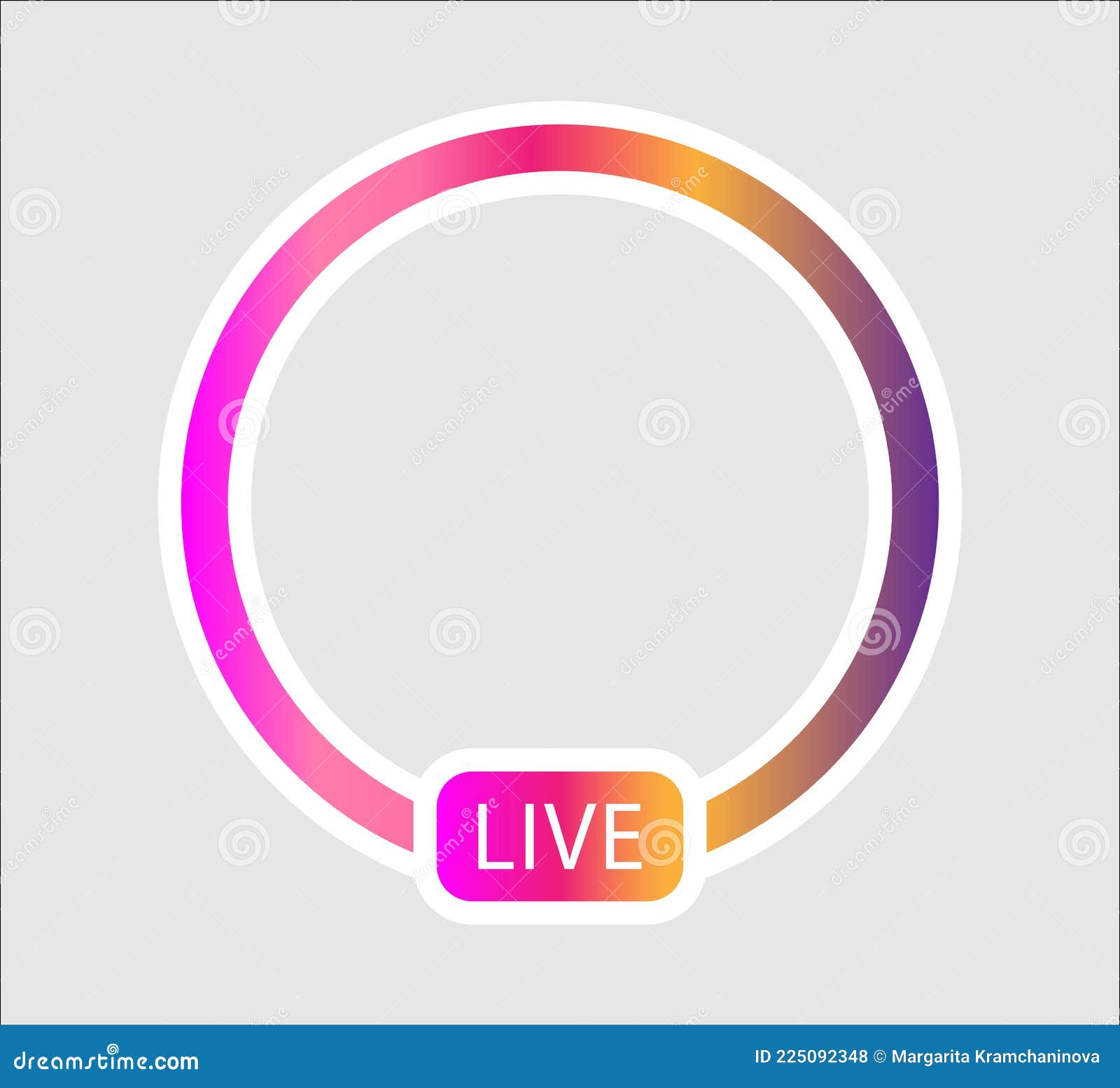 Round Modern Interface for New Network Stream. Design of Label, Video ...