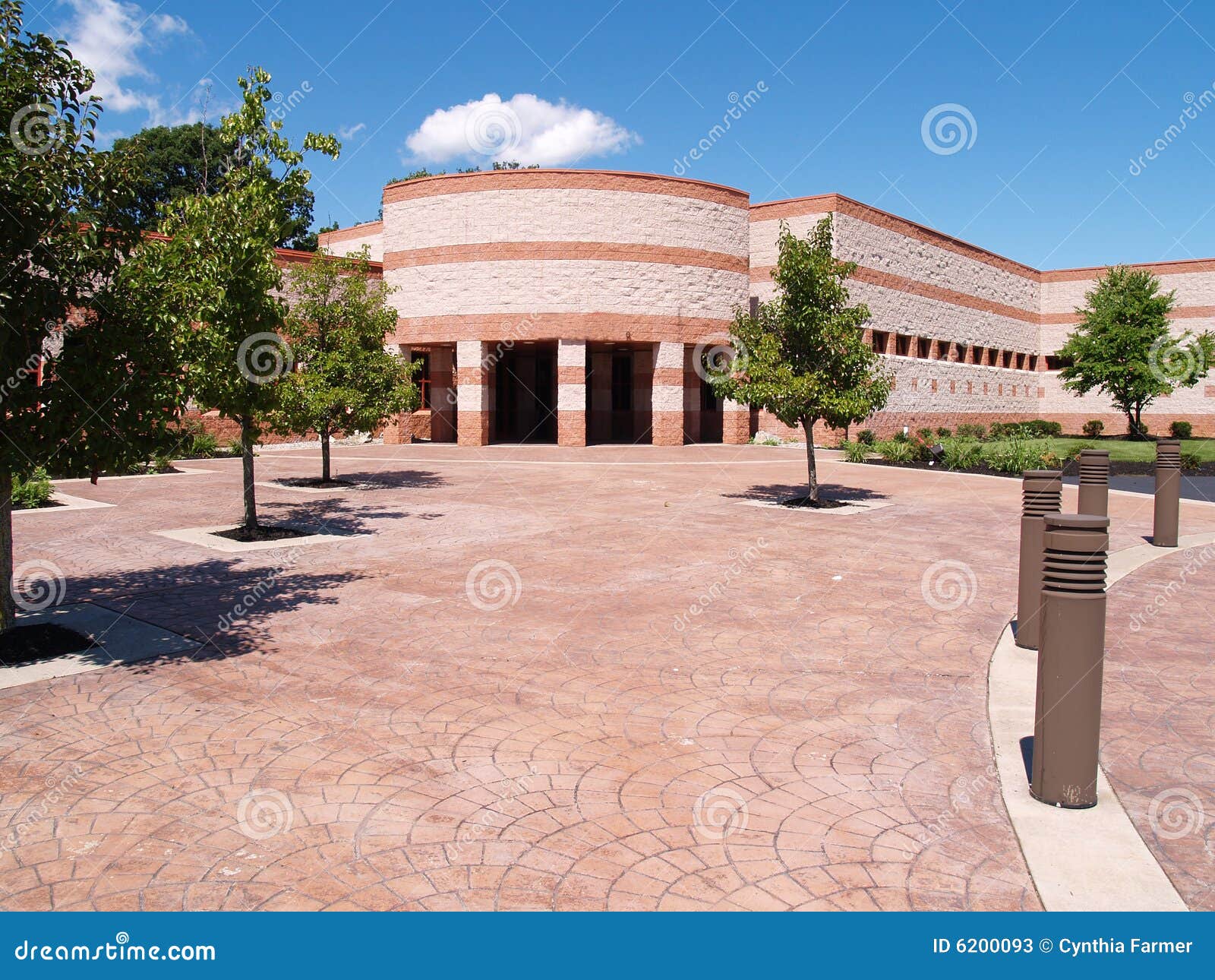 Round Modern Stone Building Stock Image - Image of academy, brick: 6200093
