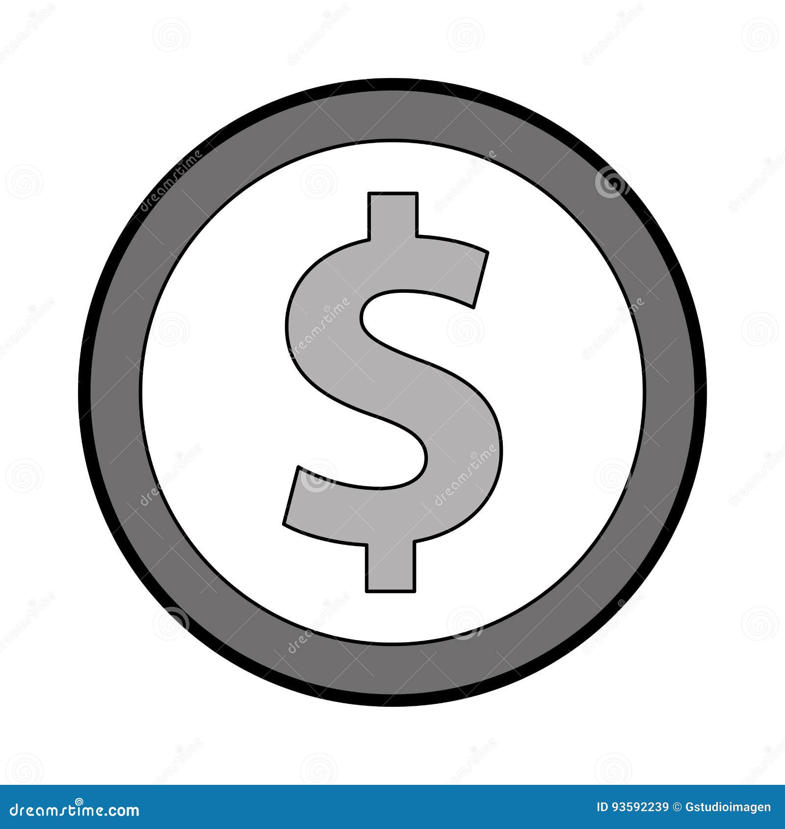 Round money symbol stock vector. Illustration of profit - 93592239