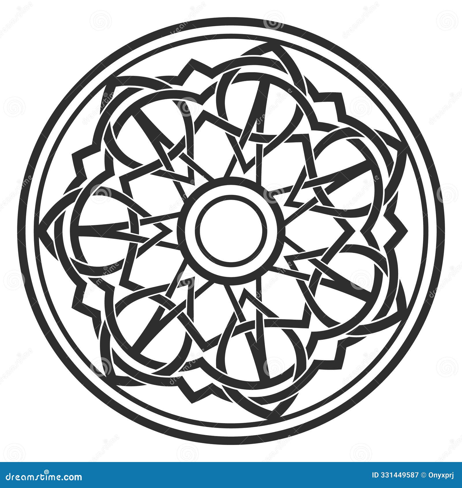 Round Monogram Template. Abstract Ornament Stock Illustration ...