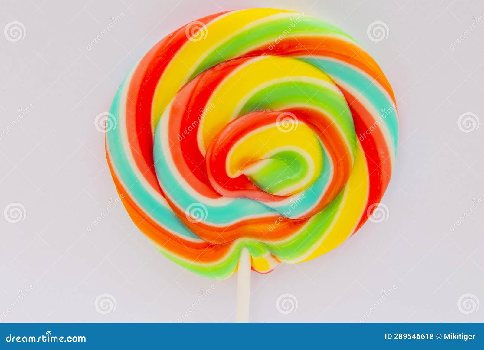 Round Multi-colored Candy Lollipop Close-up Stock Photo - Image of food ...