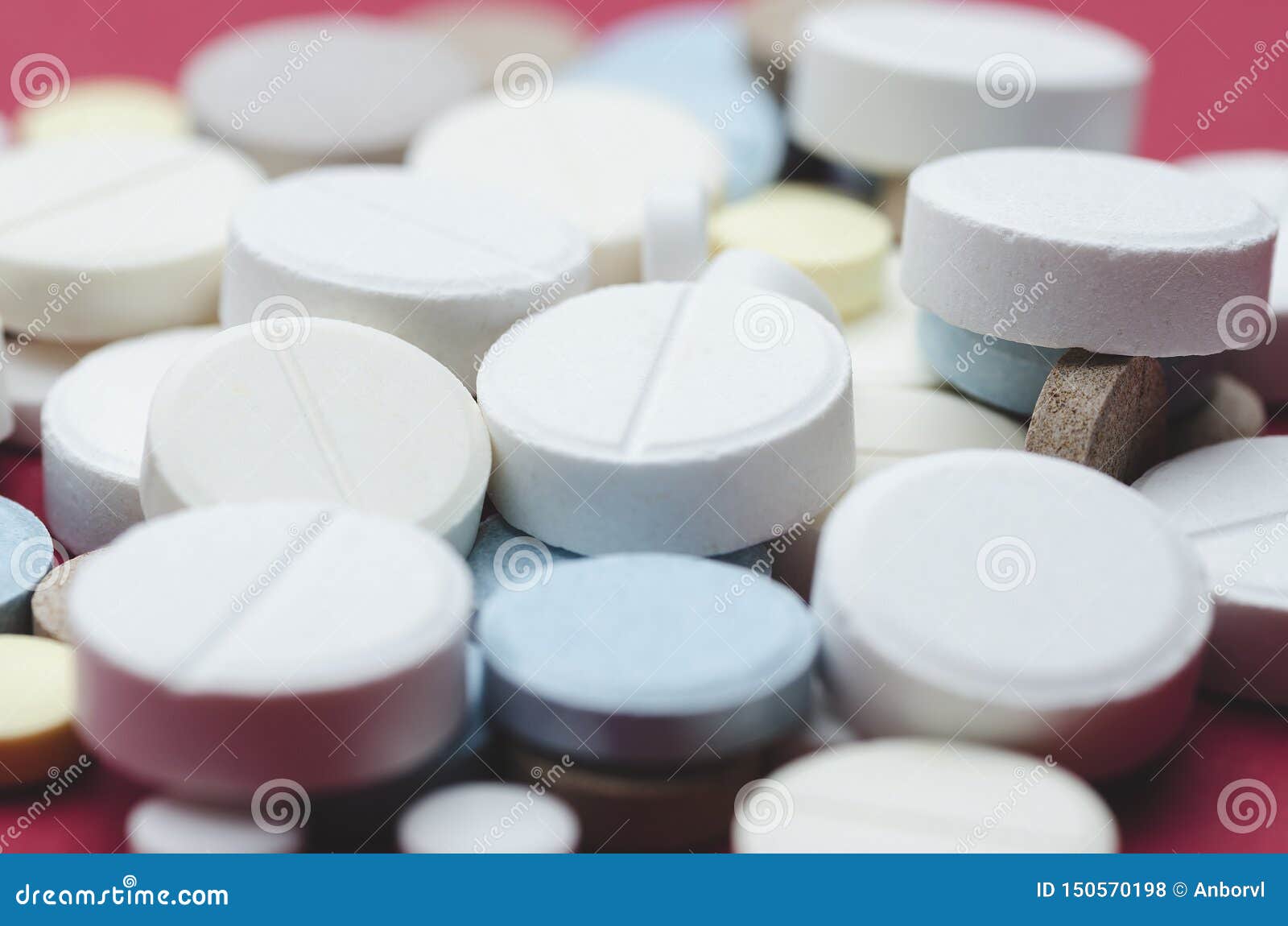 Round Multi-colored Pill Close-up, Soft Focus Stock Photo - Image of ...