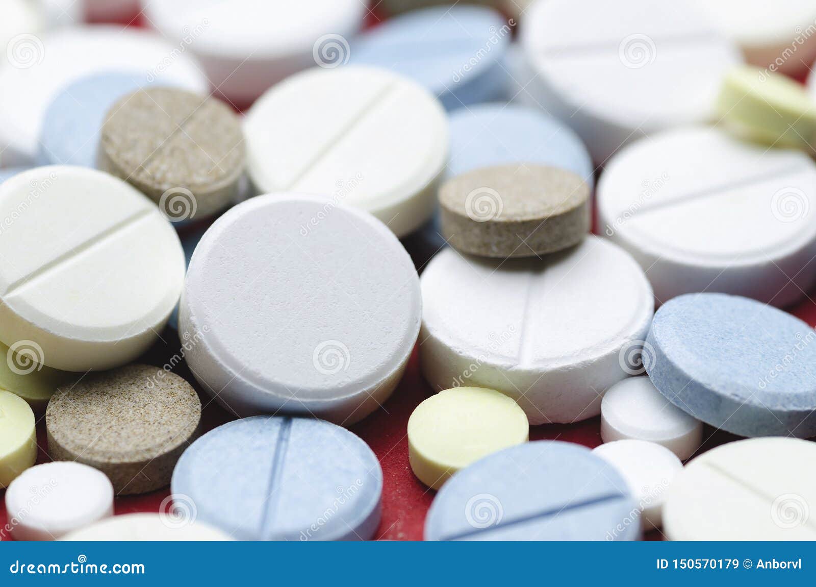 Round Multi-colored Tablets Close-up Stock Image - Image of macro ...