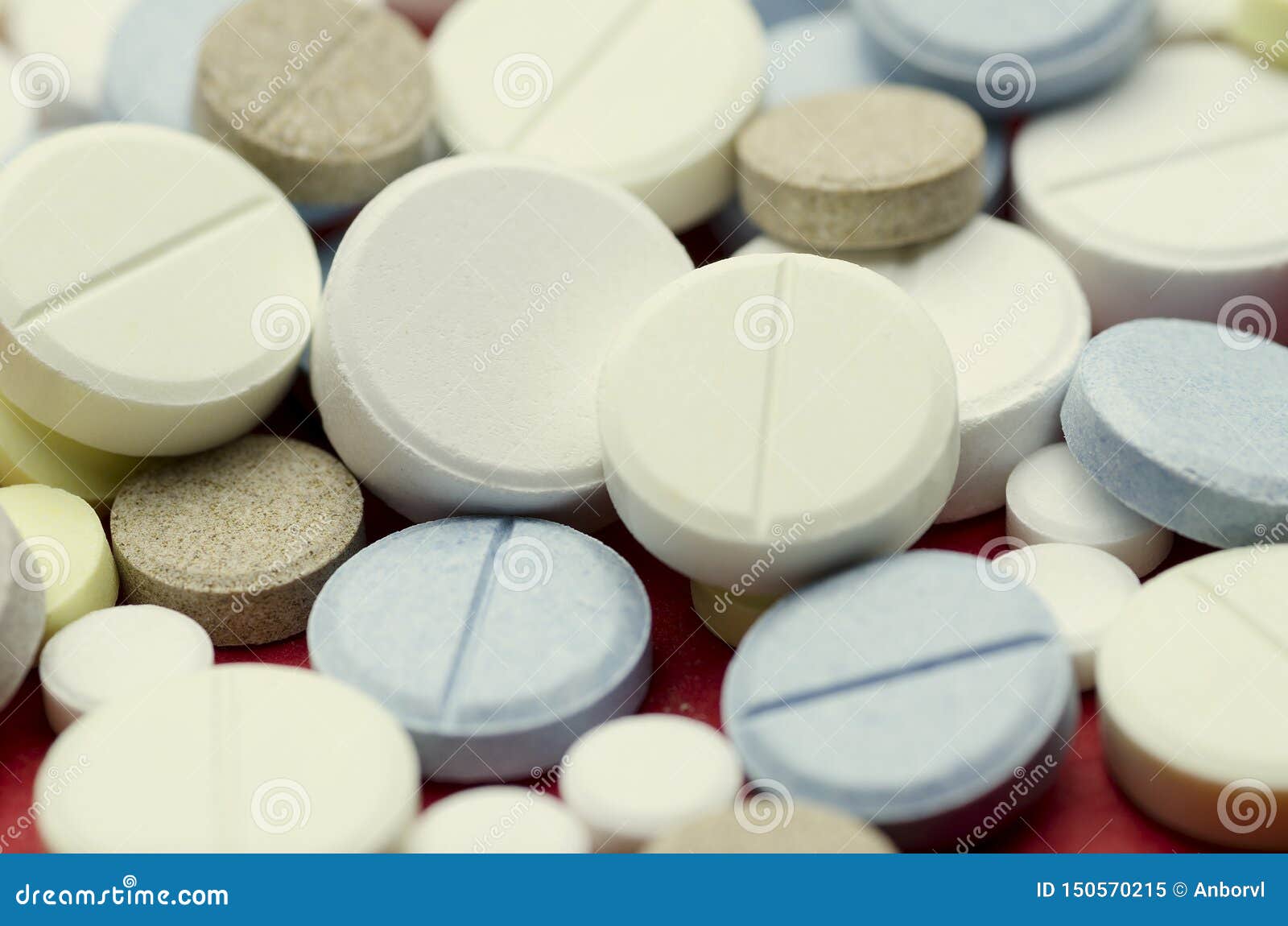 Round Multi-colored Tablets Close-up Stock Image - Image of illness ...
