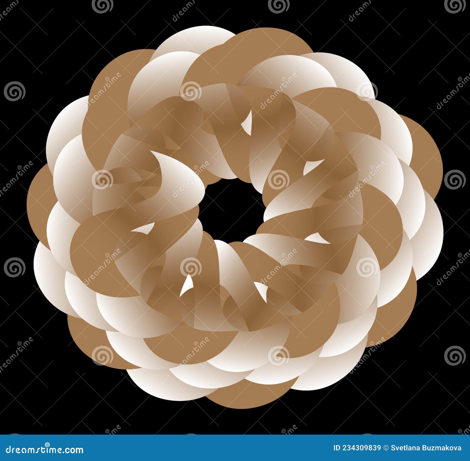 Round Multi-layered Illuminated Flower or Propeller on a Black ...