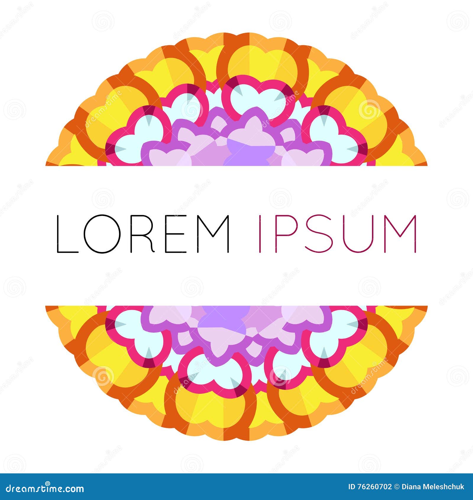 Round Multicolor Vector Ornament. Invitation Card Stock Vector ...