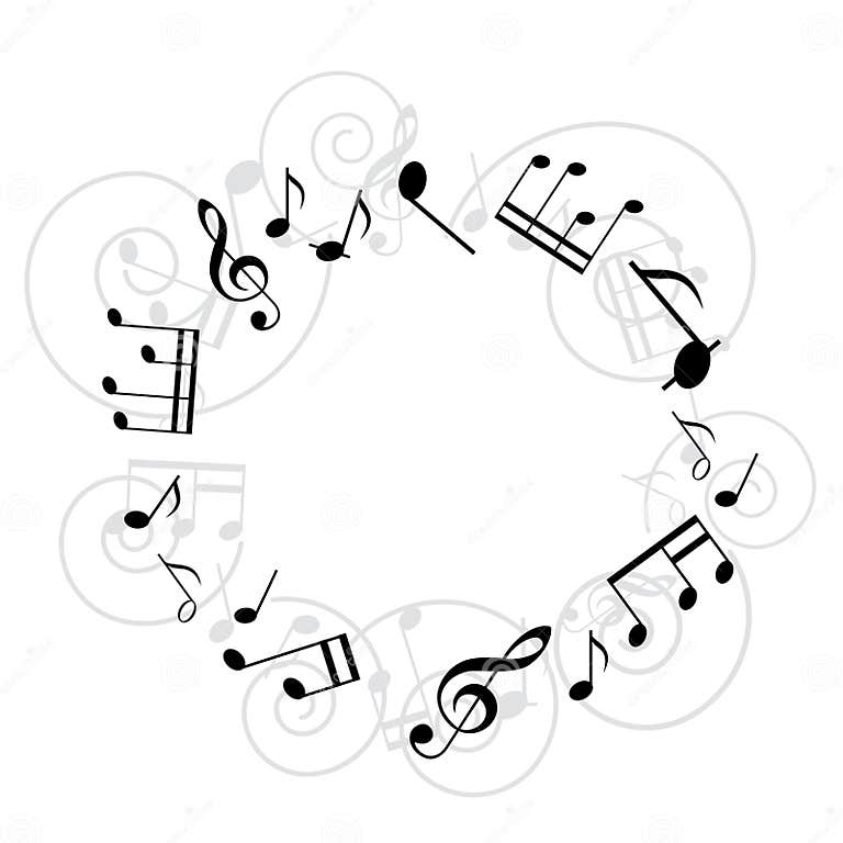 Round music frame - vector stock vector. Illustration of element - 39161801
