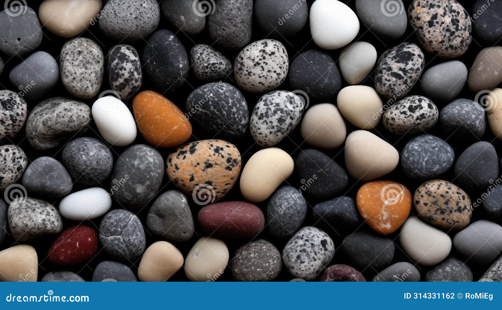 Round, Natural Stones Polished by the Constant Movement in the Water ...