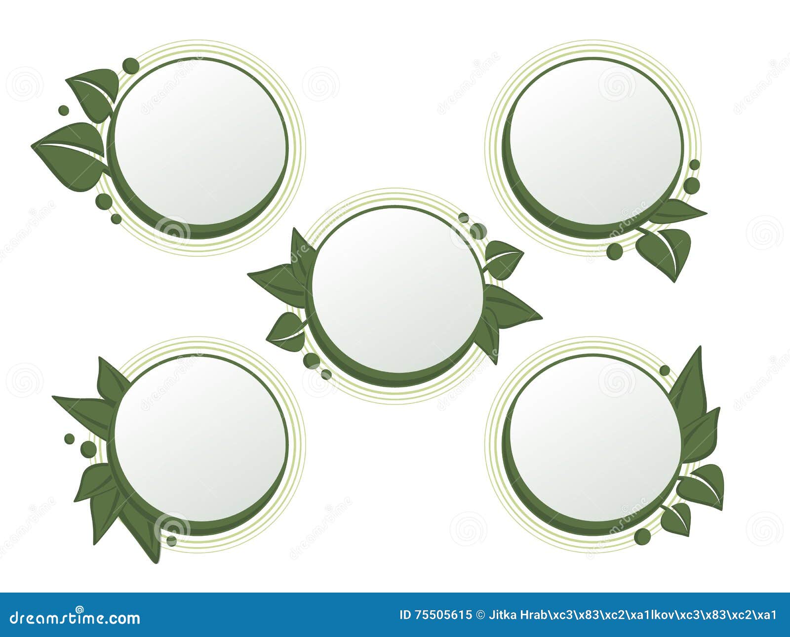 Round nature elements stock illustration. Illustration of leaves - 75505615
