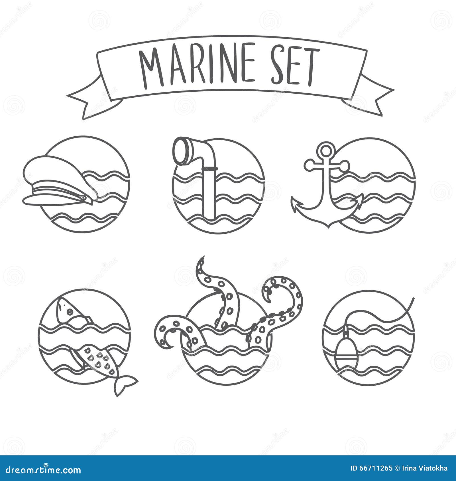 Round nautical icons stock vector. Illustration of element - 66711265
