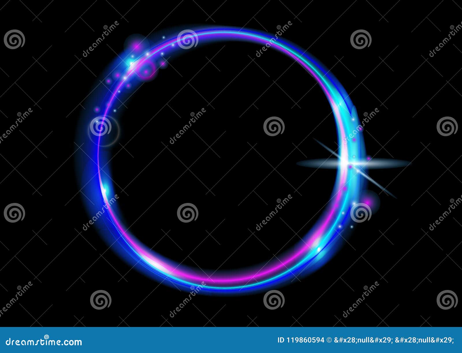 Round Neon Frame On Transparency Background. Stock Photography ...