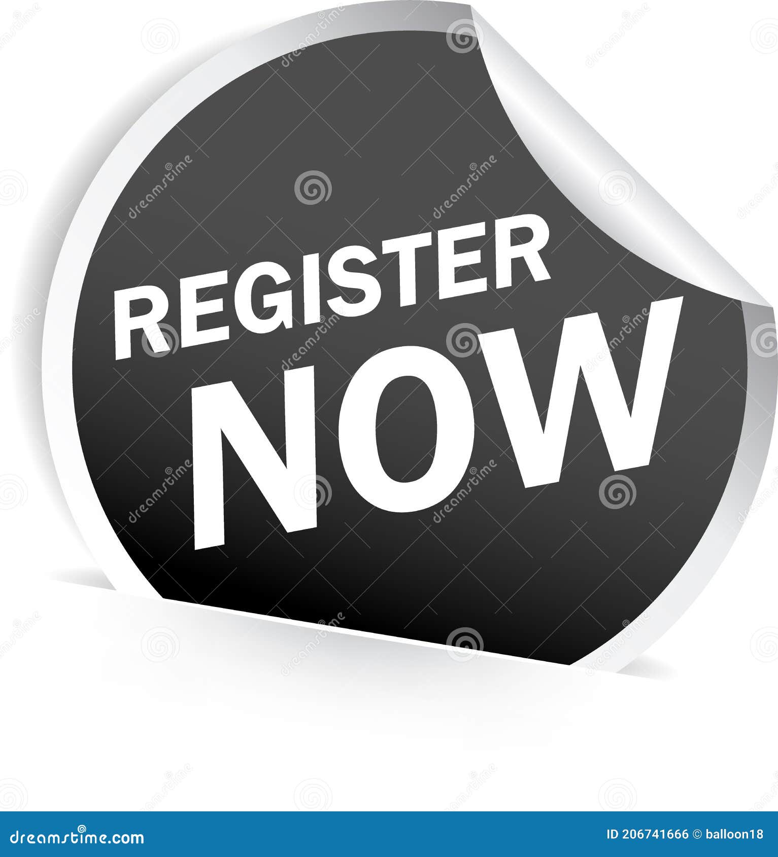 Register Now sticker stock vector. Illustration of background - 206741666