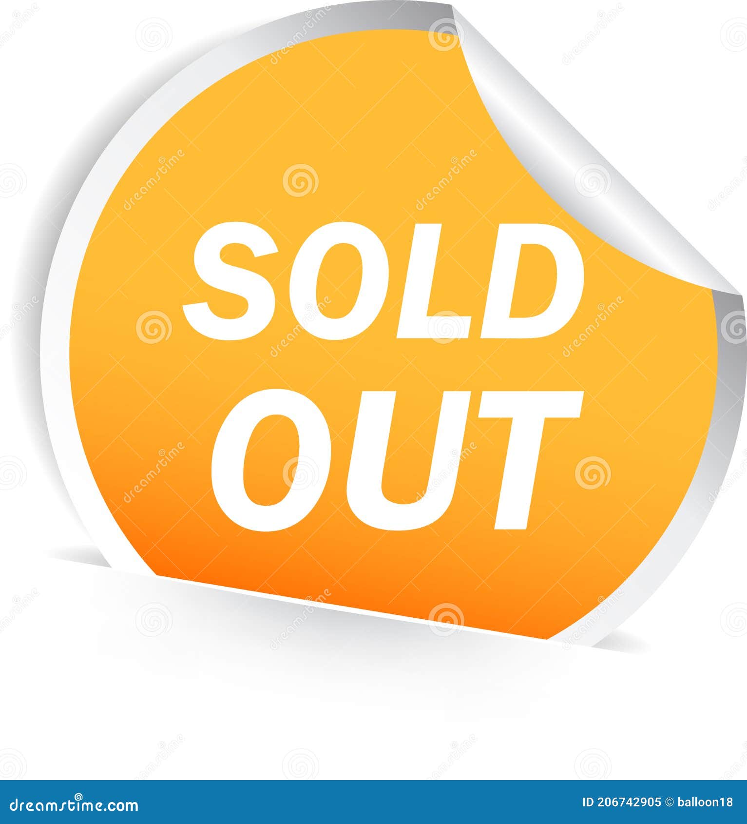 Sold Out sticker stock vector. Illustration of coupon - 206742905