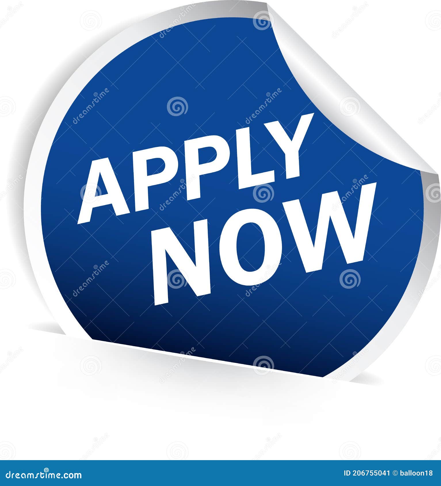 Apply now vector sticker stock illustration. Illustration of curl ...