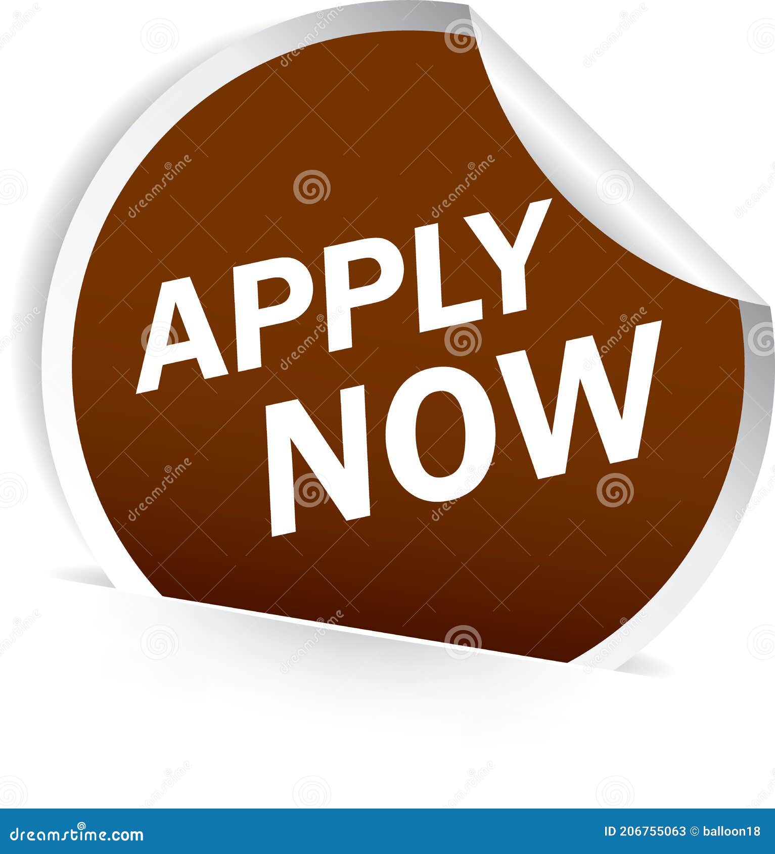 Apply now vector sticker stock illustration. Illustration of curl ...