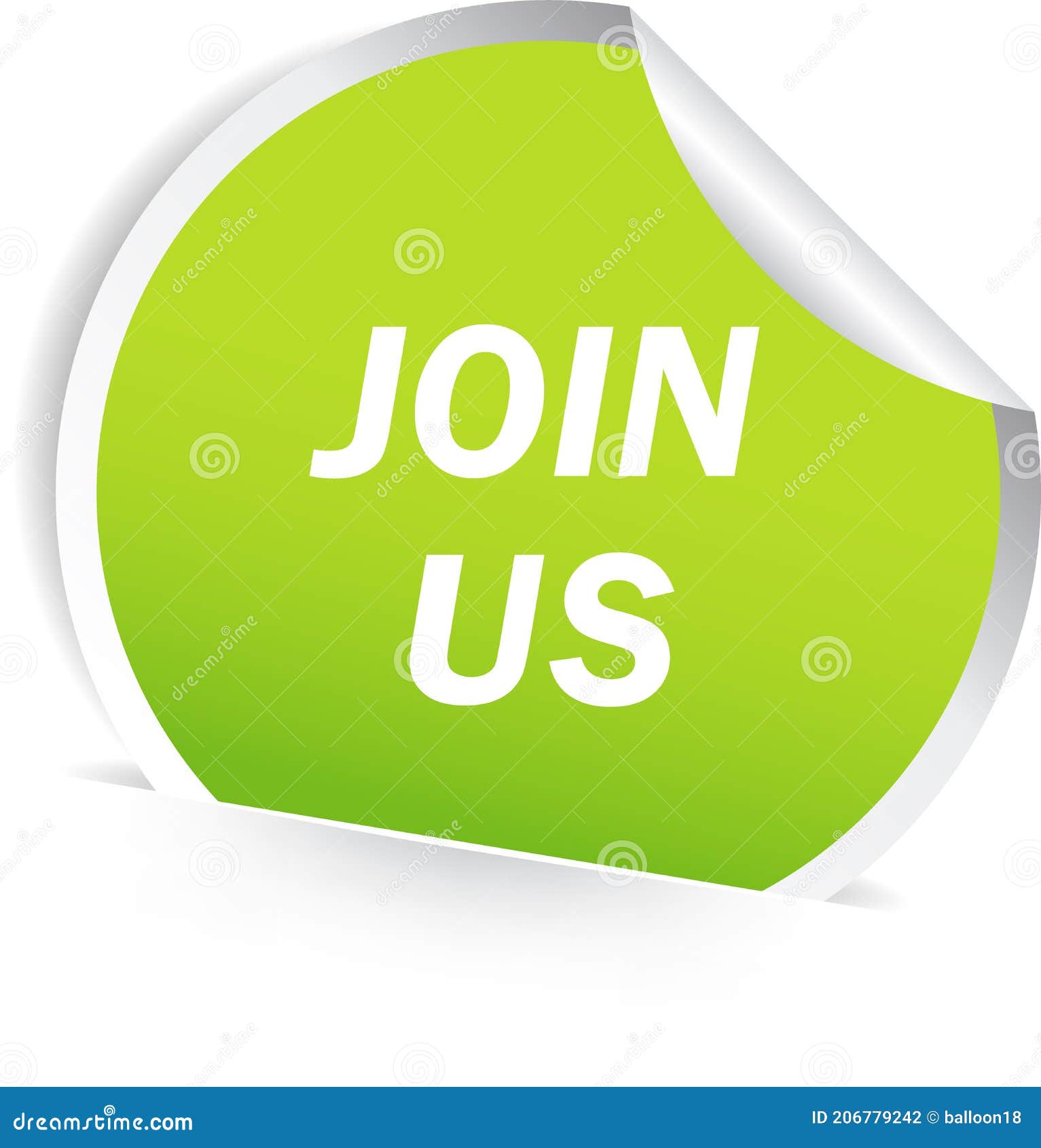 Join us vector sticker stock illustration. Illustration of label ...