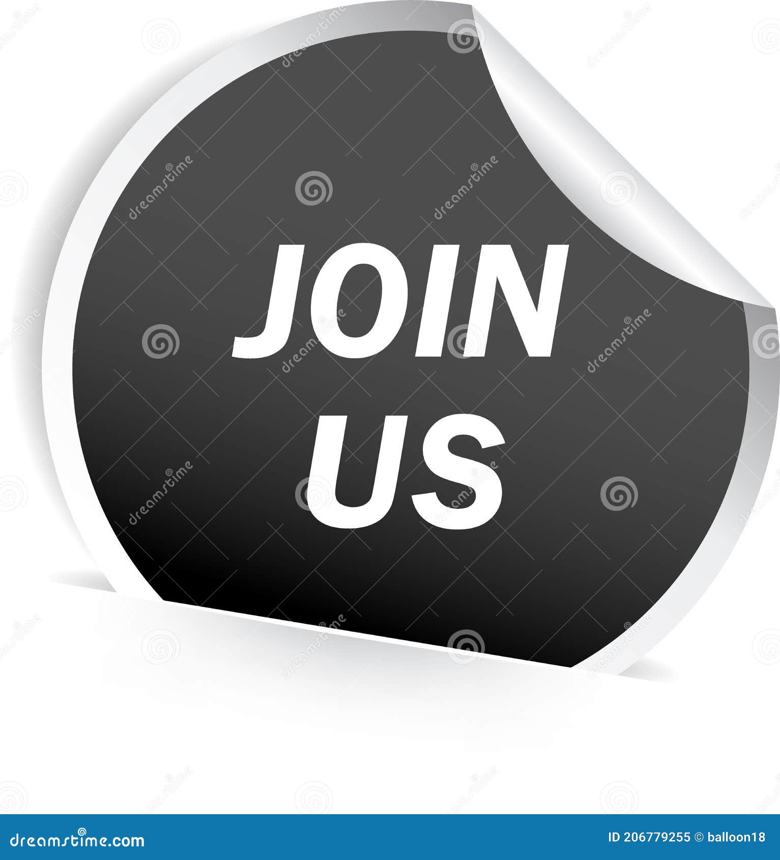 Join us vector sticker stock illustration. Illustration of background ...