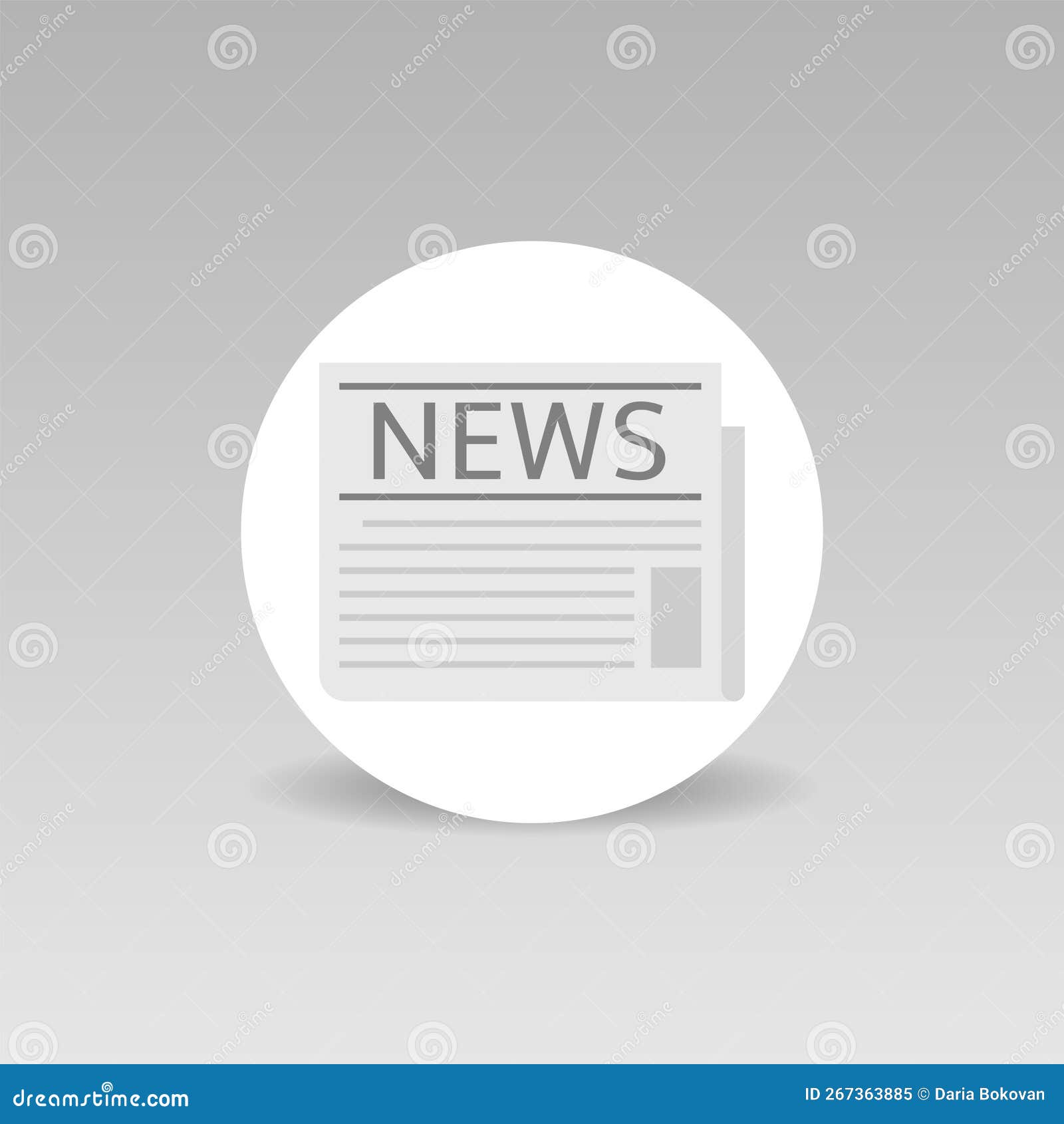 Round Newspaper Sign Vector Icon for Web Site and Mobile App Stock ...