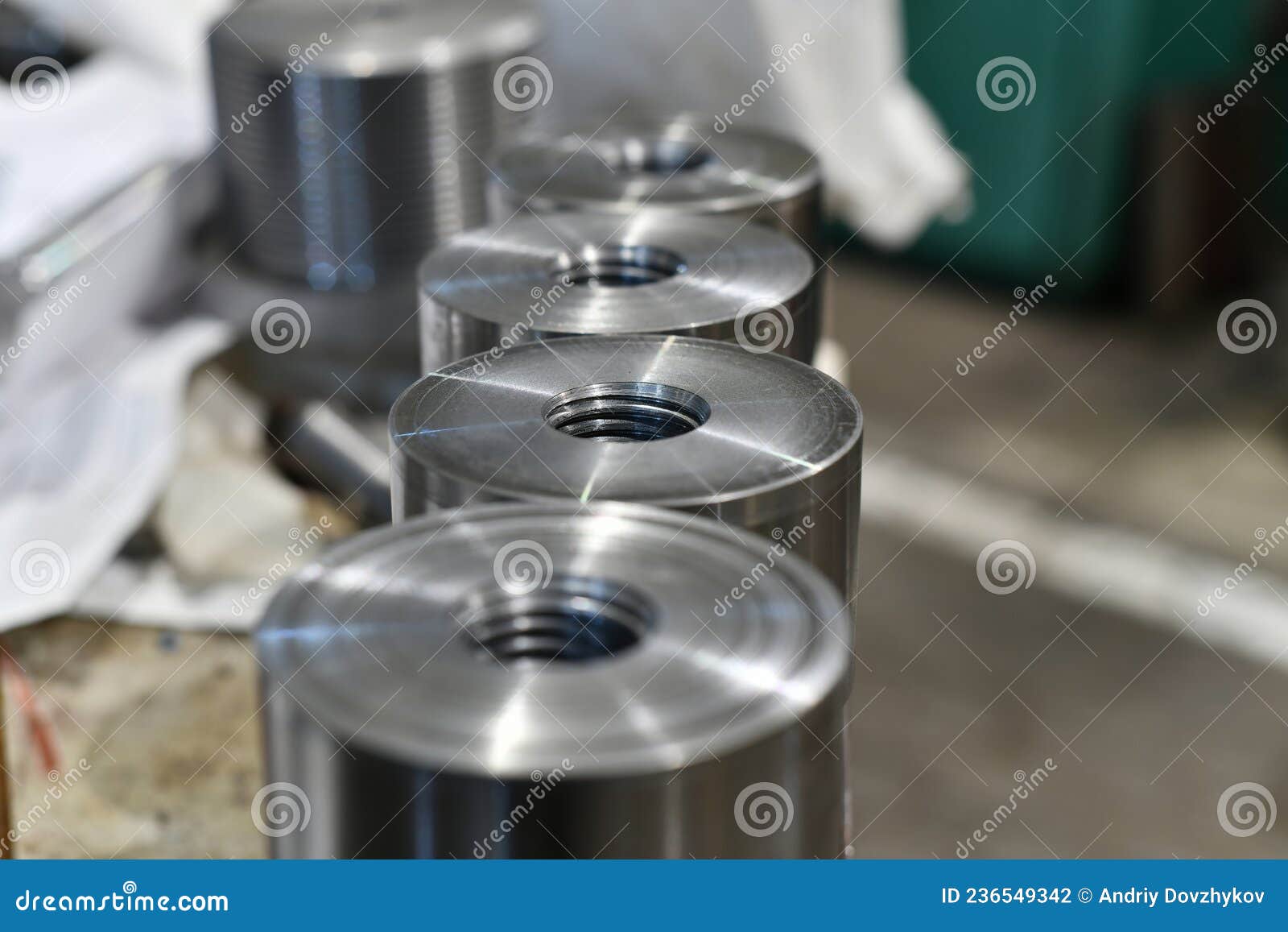 Round Nuts with Internal Thread after Turning Stock Photo - Image of ...