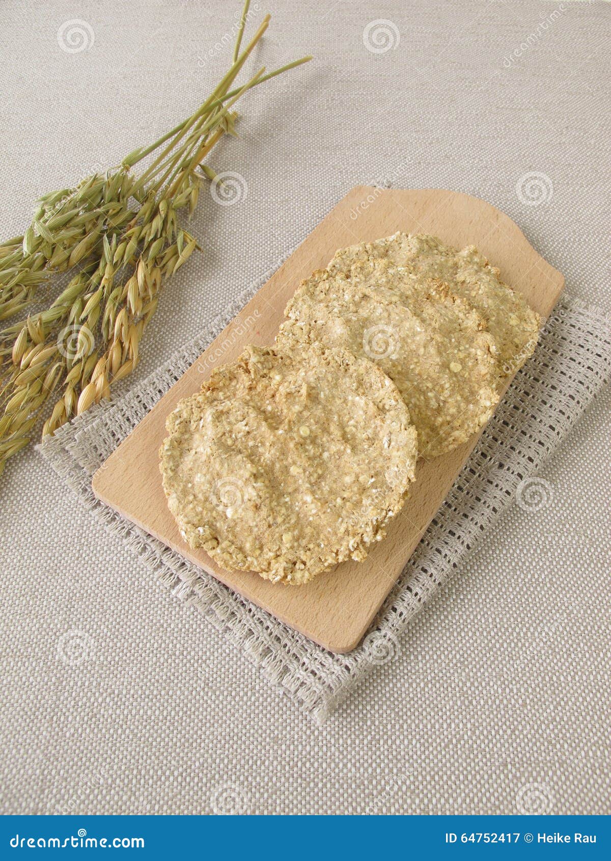 Round oats crispbread stock image. Image of wholemeal - 64752417