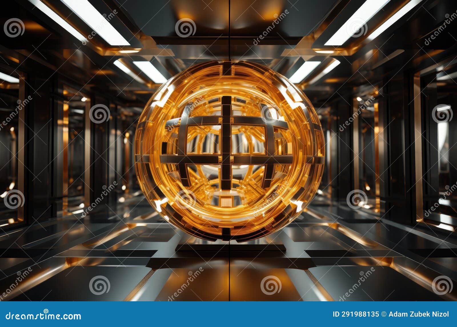 A Round Object with a Grid Inside Stock Illustration - Illustration of ...