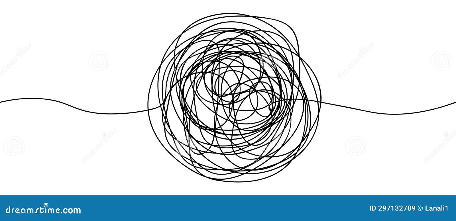 A Round Object Made of Twisted Threads. Sphere with Wavy Lines Around ...