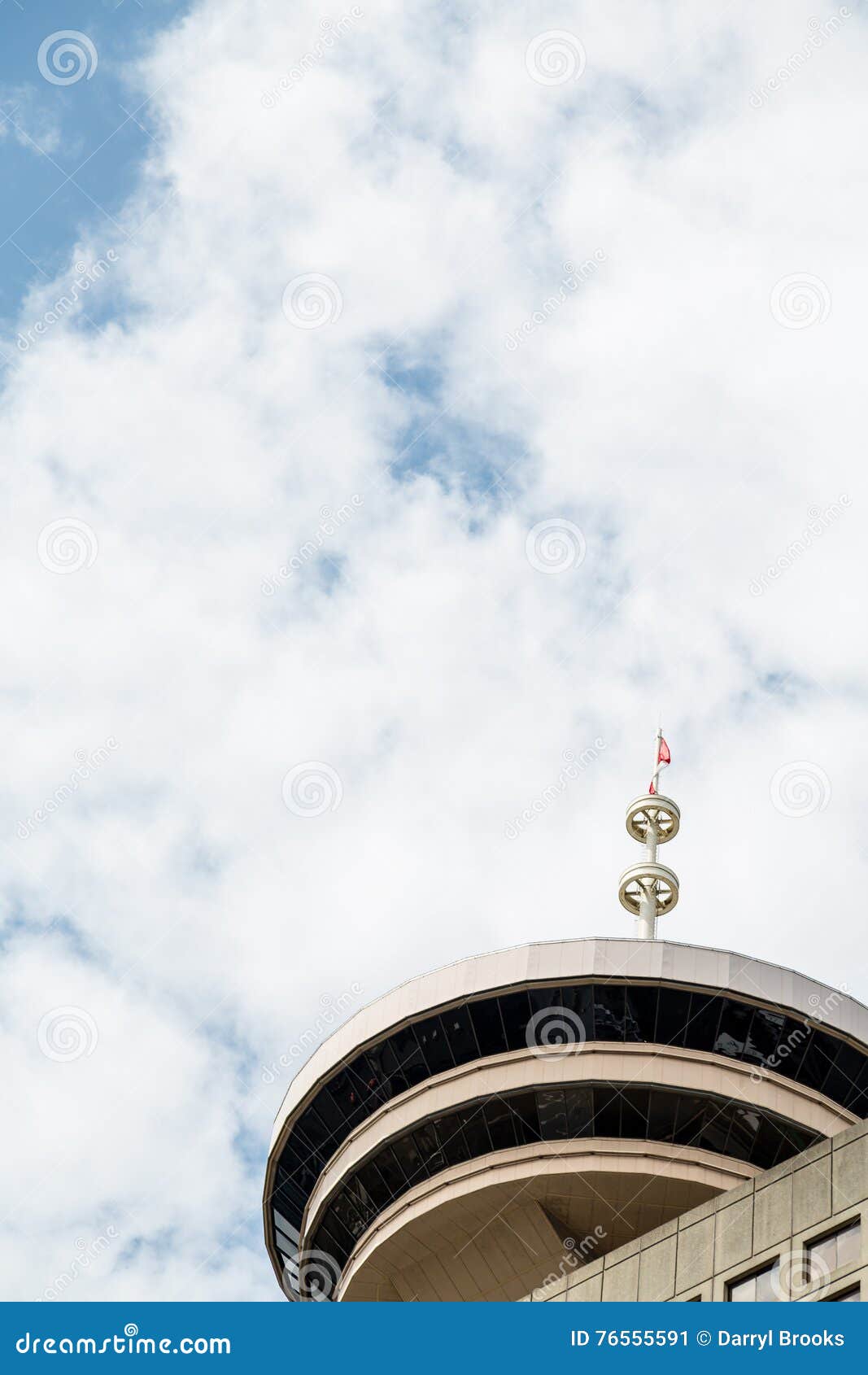 Round Observation Tower Under Clouds Stock Image - Image of structure ...