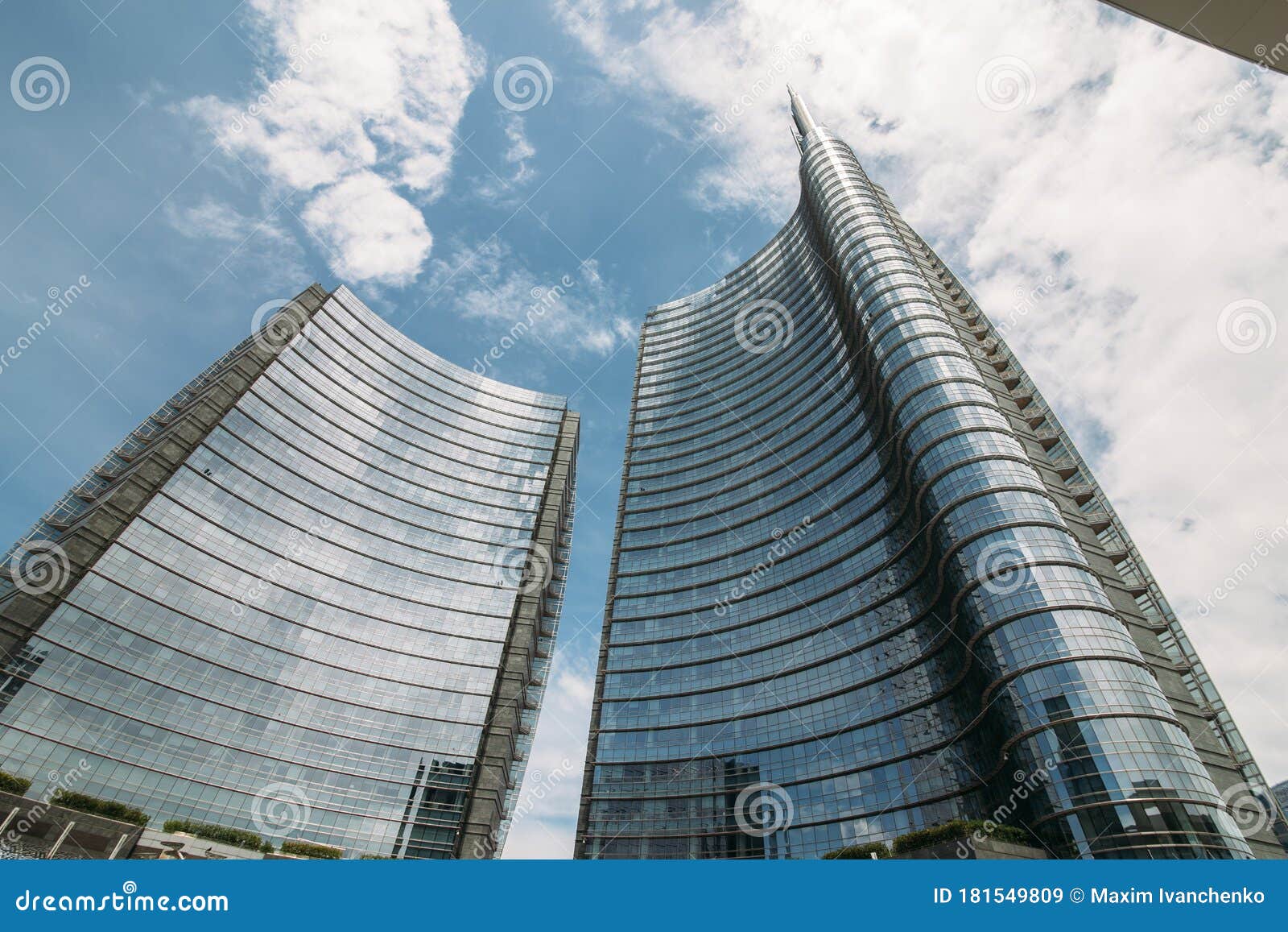 Round Office Building on a Background of Blue Sky Stock Image - Image ...