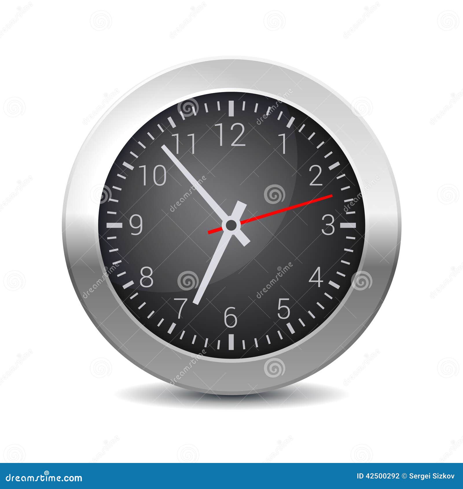 Round Office Wall Clock with Black Dial. Vector Stock Vector ...