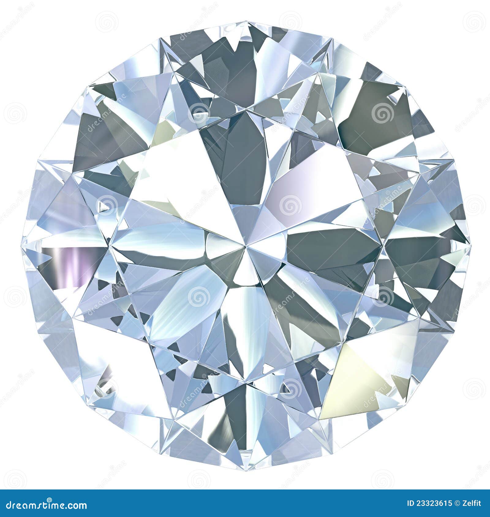 Round, Old European Cut Diamond Stock Illustration - Illustration of ...