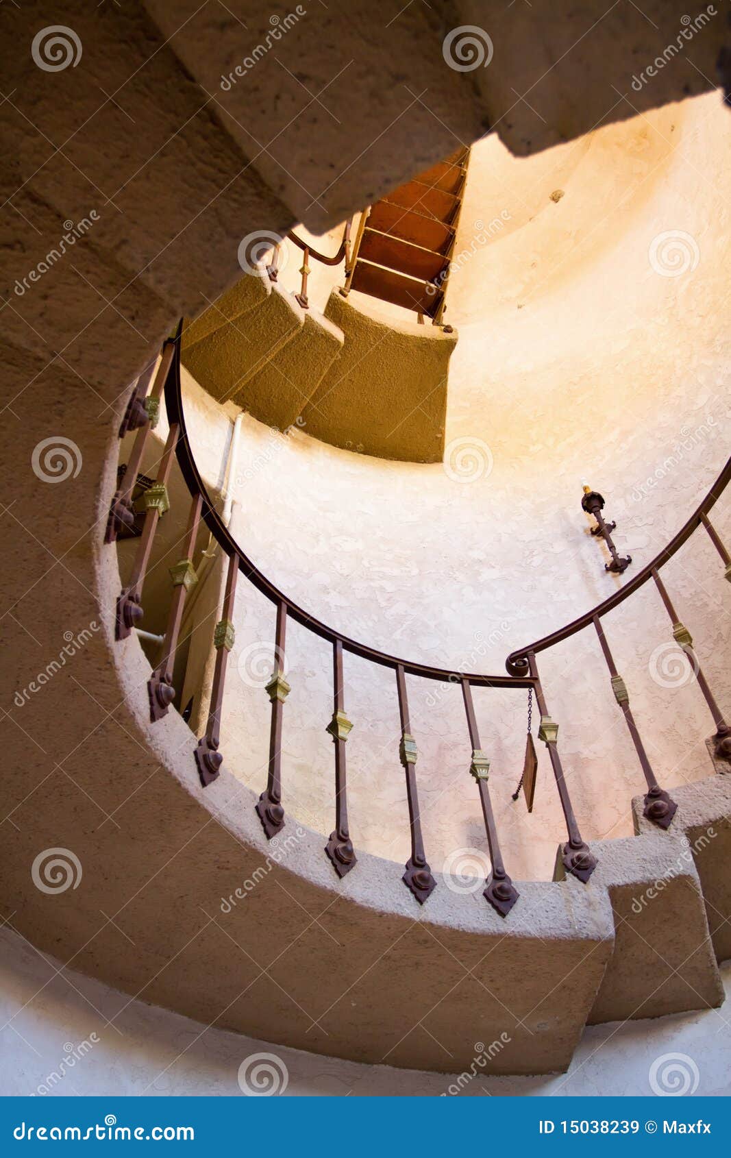 Round Old Staircase Going Up Stock Image - Image of architectural ...