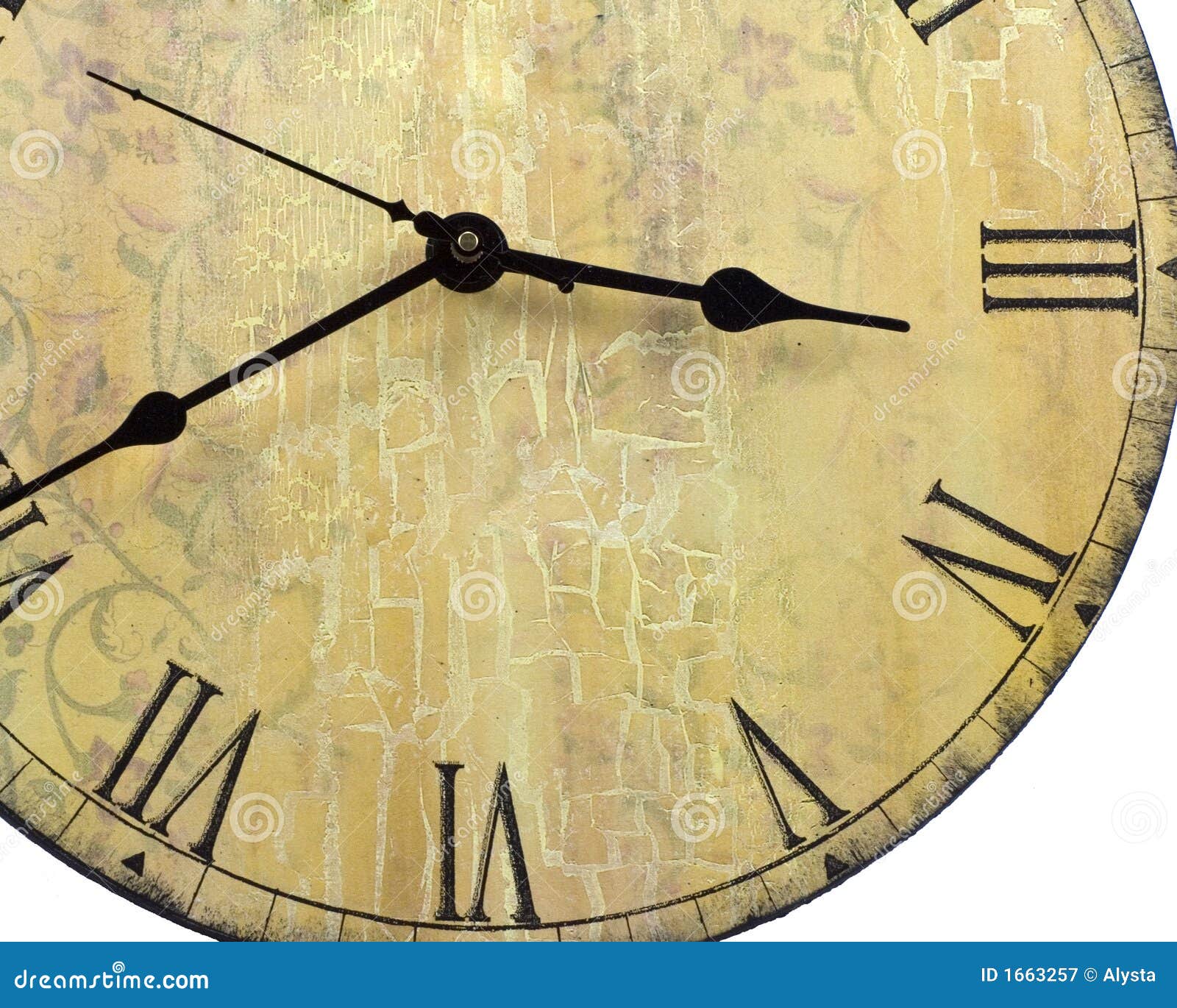 Round Old Style Wall Clock Partial Stock Image - Image of click ...