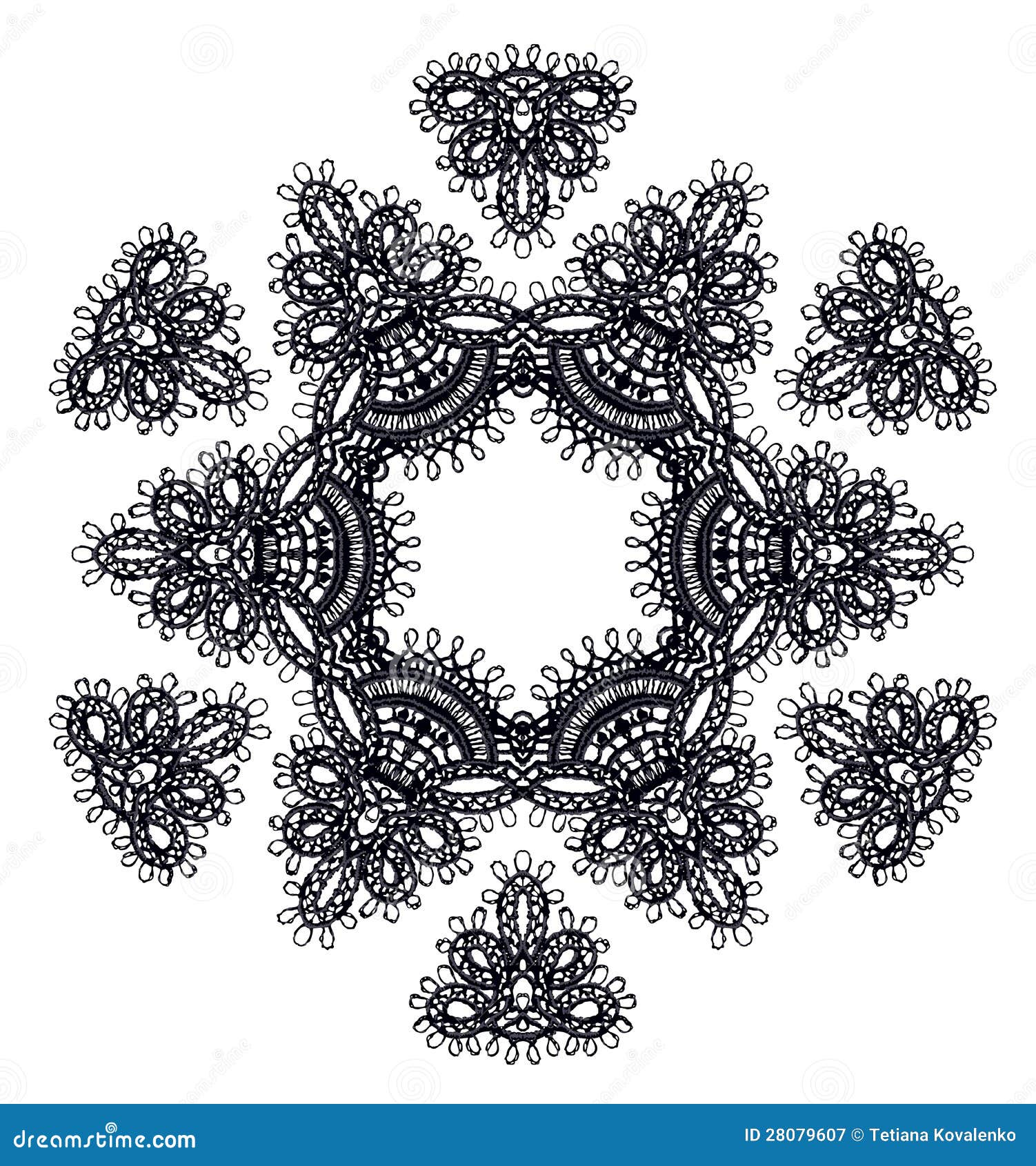Round Openwork Lace Border. Stock Illustration - Illustration of ...