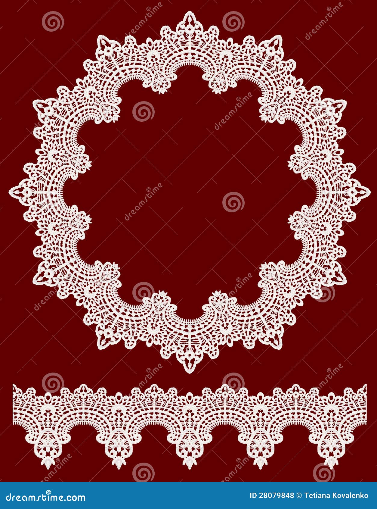 Round Openwork Lace Border. Stock Illustration - Illustration of ...