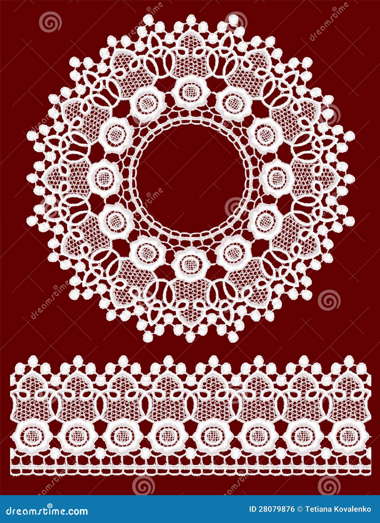 Round Openwork Lace Border. Stock Illustration - Illustration of ...