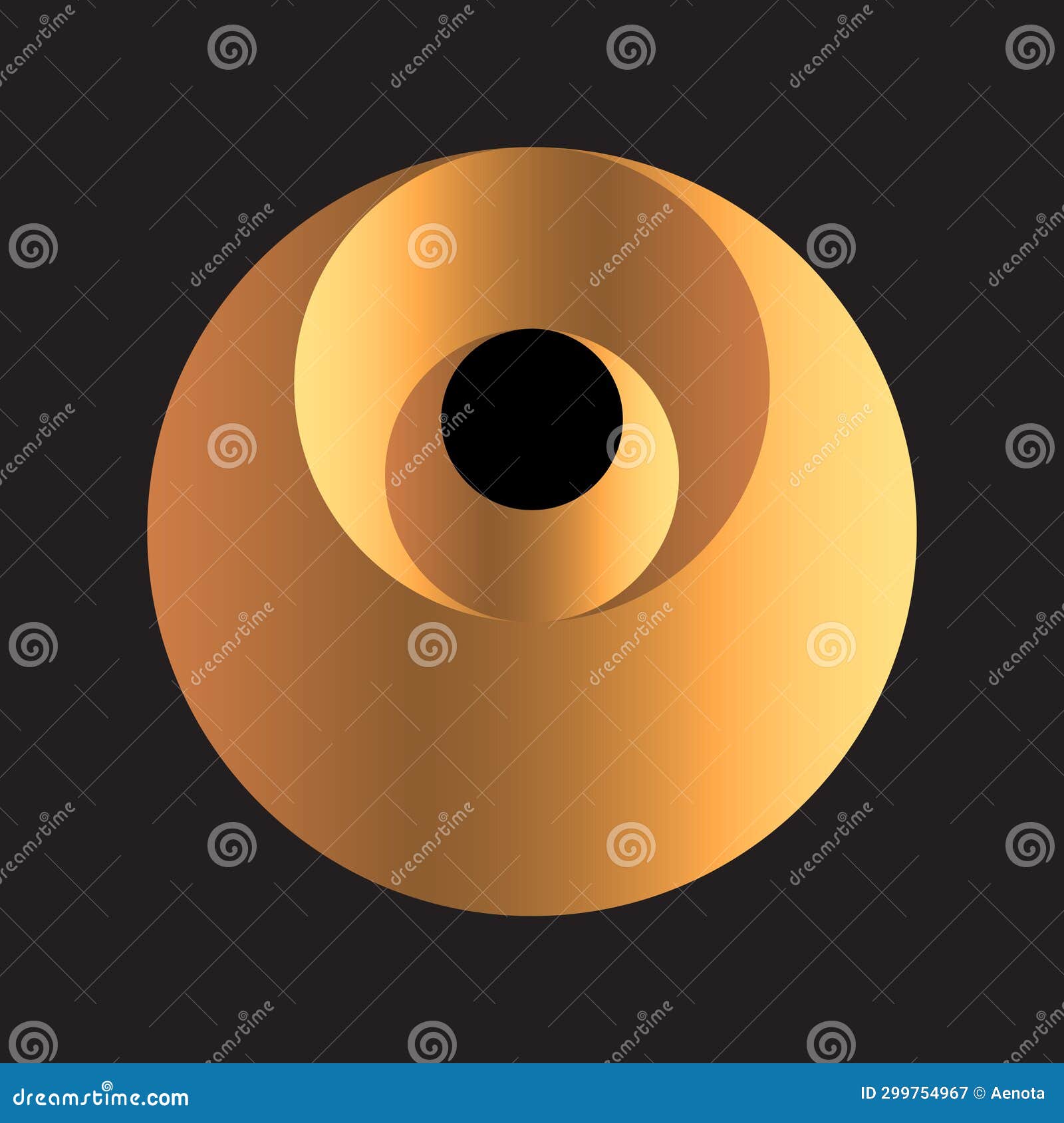 Round Optical Illusion Design - Bronze Rings Vector Illustration Stock ...