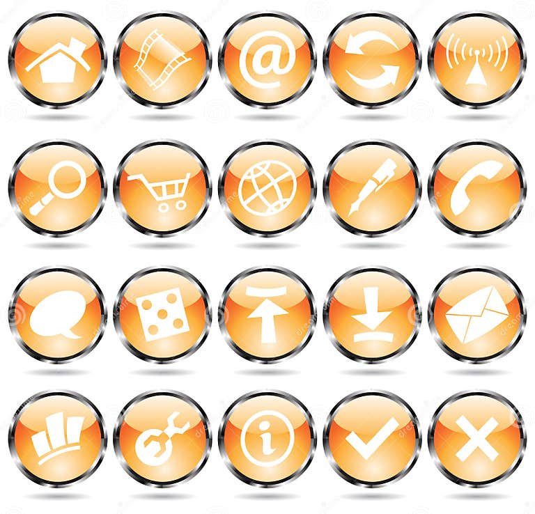 Round orange icons stock vector. Illustration of home - 9497366