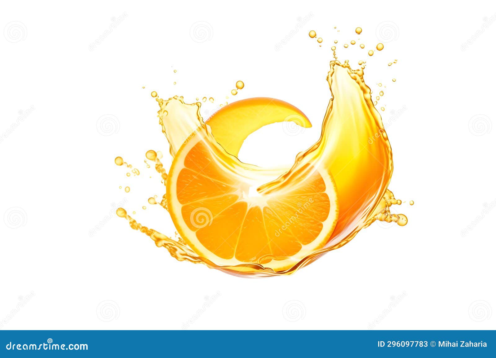 Round Orange Juice Splash Isolated on White Background. Generative AI ...
