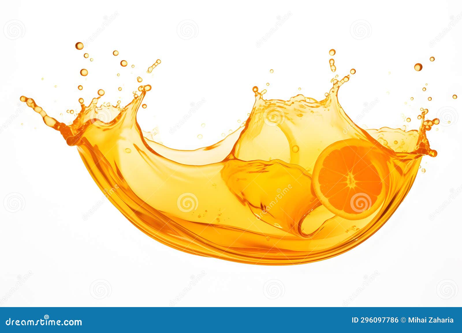Round Orange Juice Splash Isolated on White Background. Generative AI ...