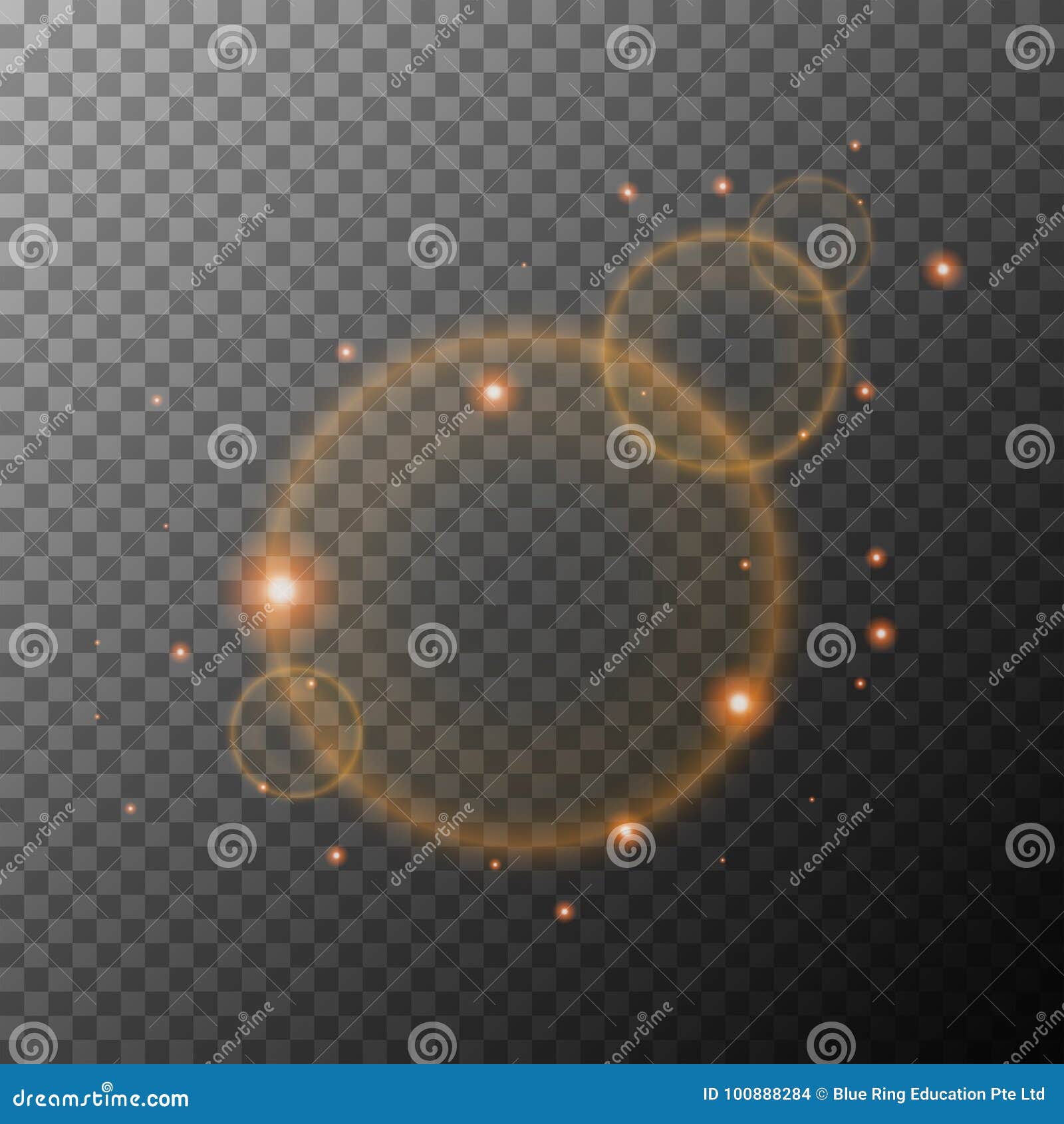 Round Orange Light on Gray Background Stock Vector - Illustration of ...