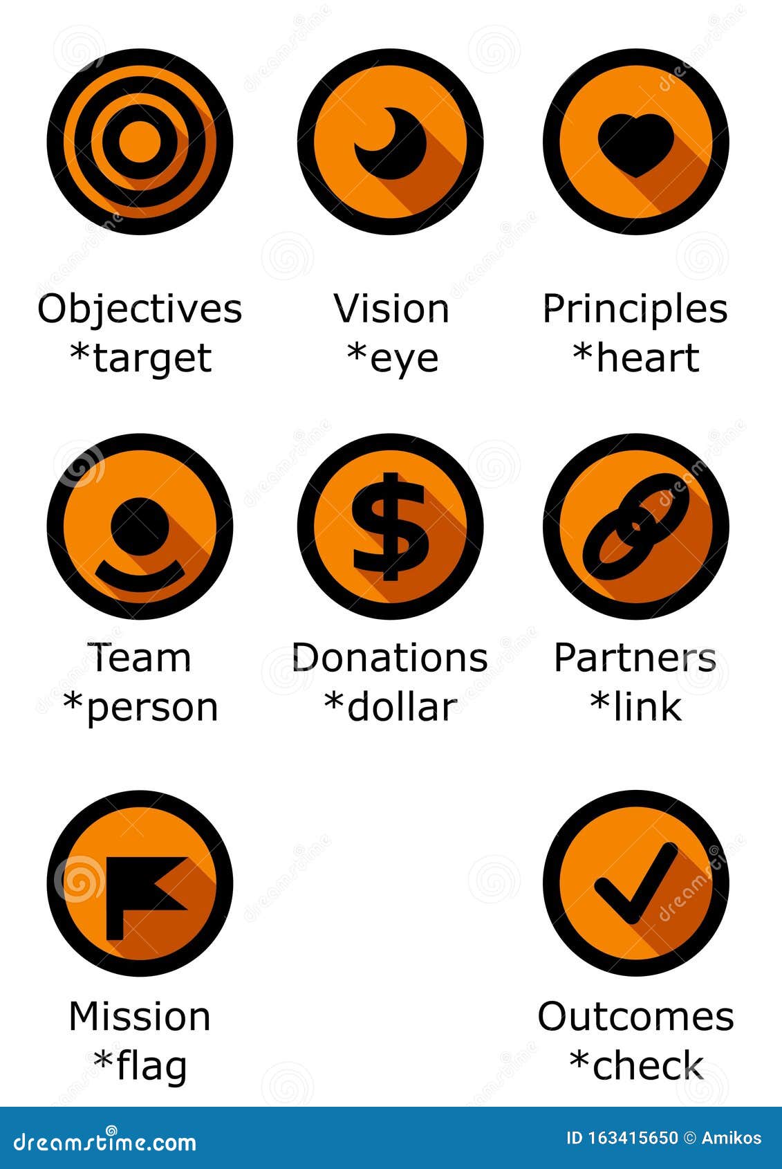 Round orange vector icons stock photo. Illustration of donations ...