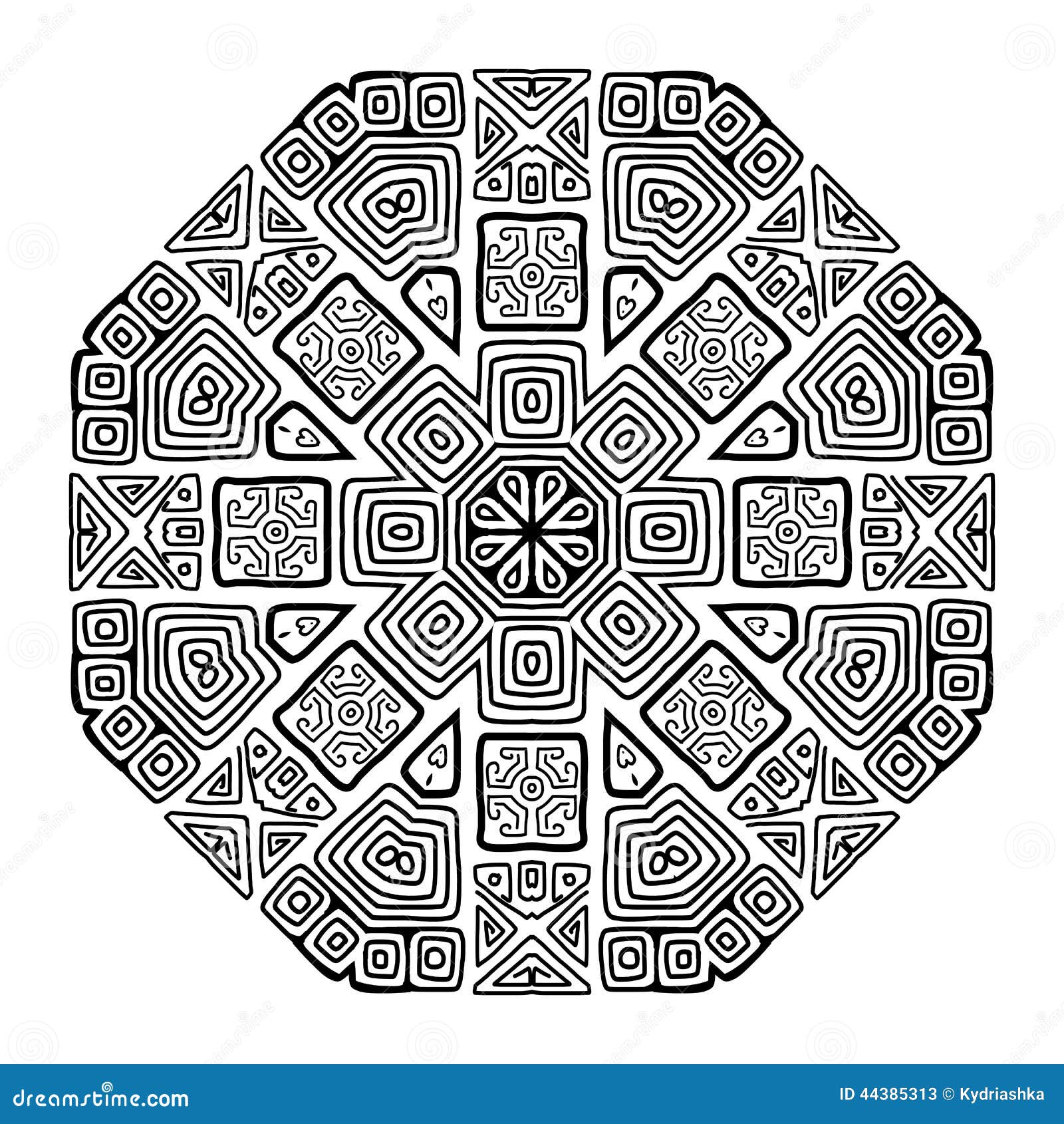Round Ornament Design, Ethnic Style Stock Vector - Illustration of ...