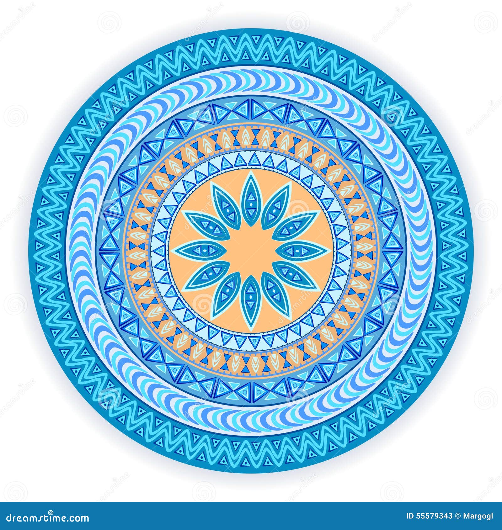 Round ornament. stock vector. Illustration of motif, frame - 55579343