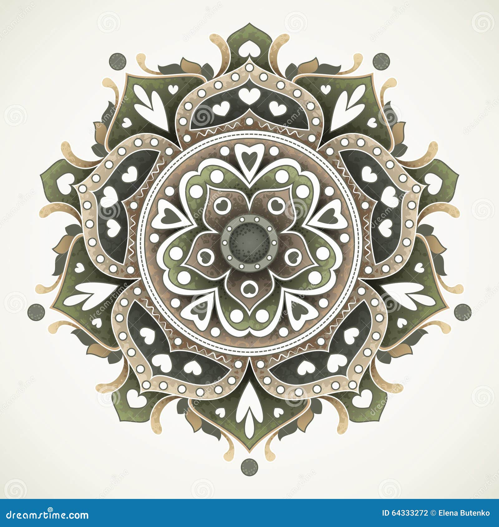 Round Ornament Pattern stock vector. Illustration of element - 64333272