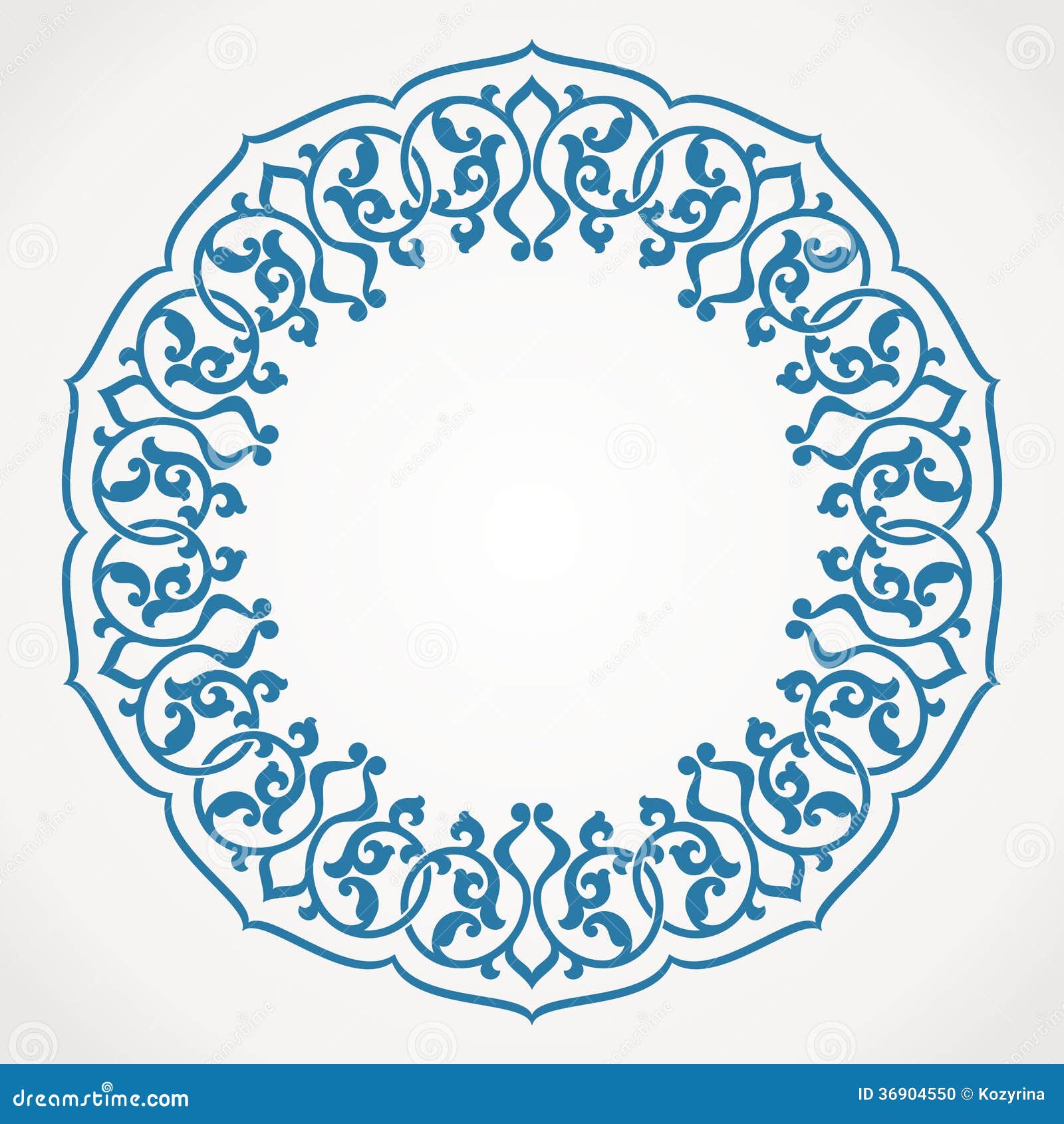 Round Ornament Pattern. stock vector. Illustration of blue - 36904550